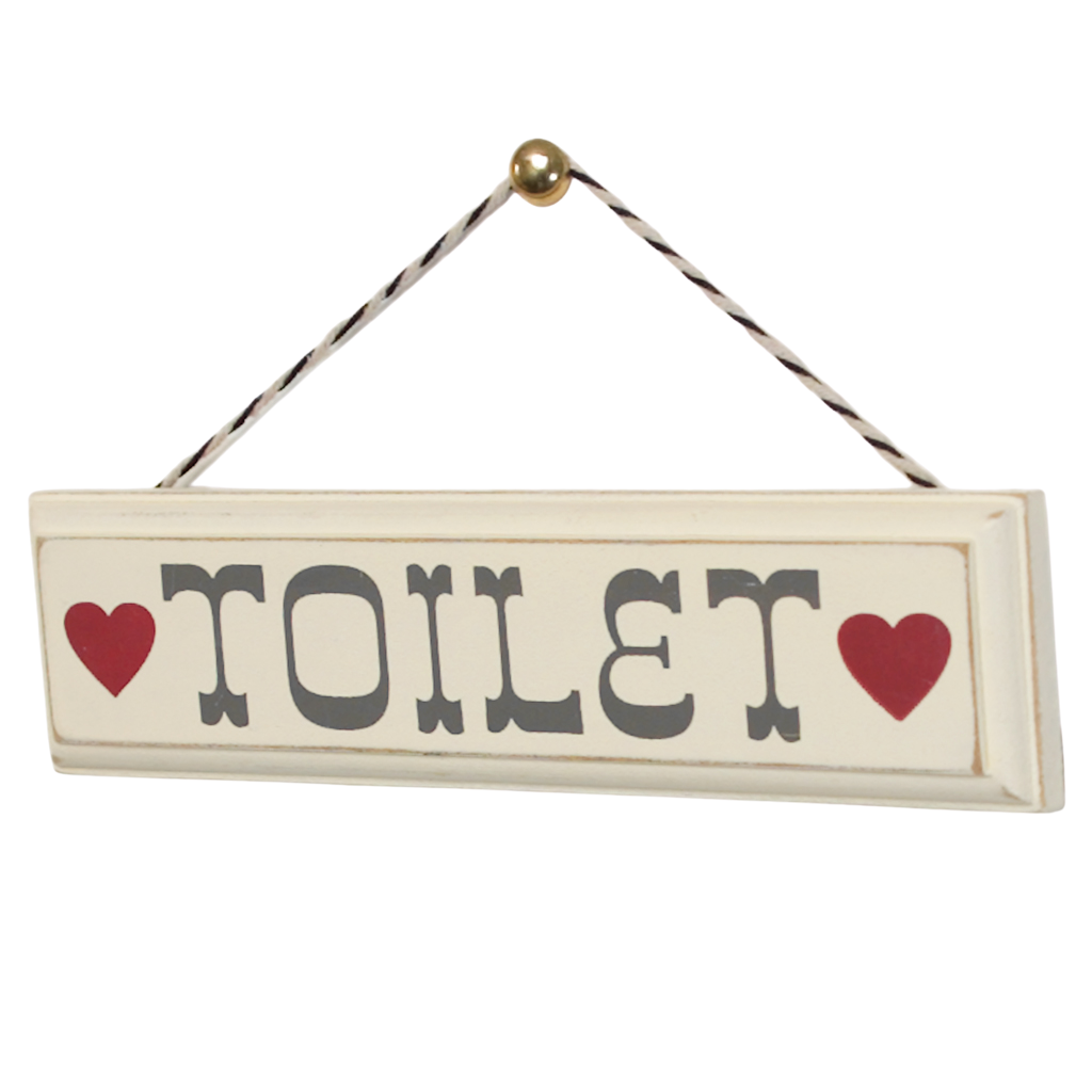 RUSTIC WOODEN TOILET SIGN | ﻿Rex London