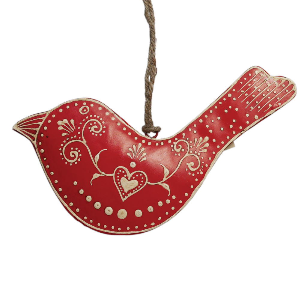 RUSTIC LARGE RED BIRD DECORATION | ﻿Rex London