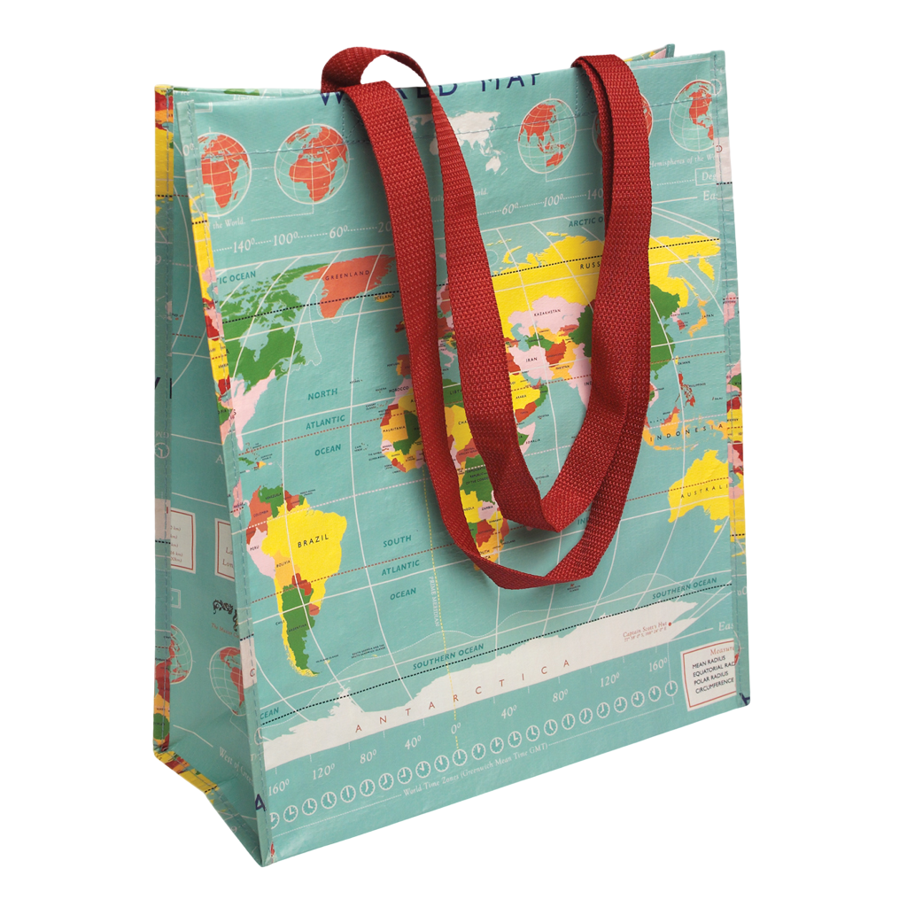 Recycled shopping bag - World Map | ﻿Rex London