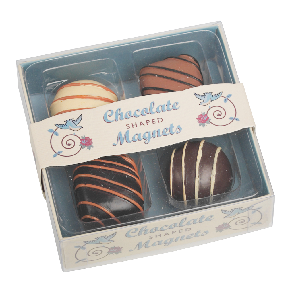 SET OF 4 CHOCOLATE FRIDGE MAGNETS | ﻿Rex London