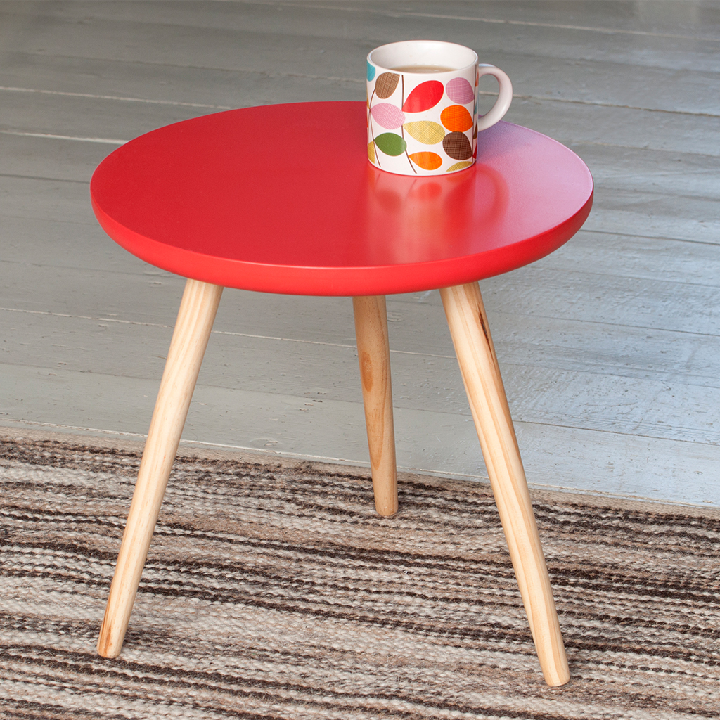 Fifties Red Round Wooden Coffee Table | ﻿Rex London
