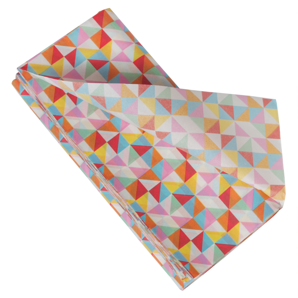 MULTICOLOUR GEOMETRIC TISSUE PAPER (10 SHEETS) | ﻿Rex London