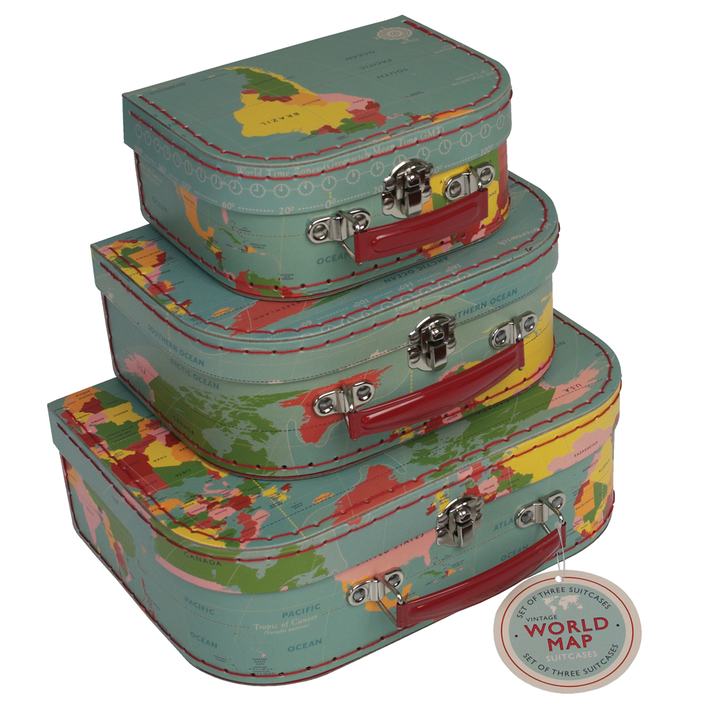WORLD MAP CASES (SET OF 3) | ﻿Rex London