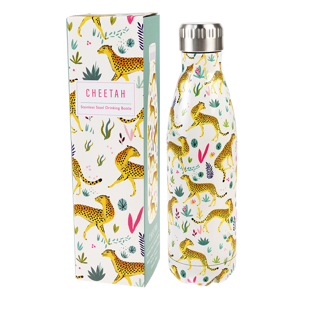 Stainless steel bottle 500ml - Cheetah | ﻿Rex London