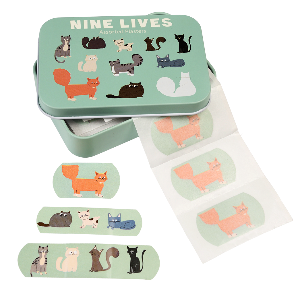 Children's plasters in a tin - Nine Lives | ﻿Rex London