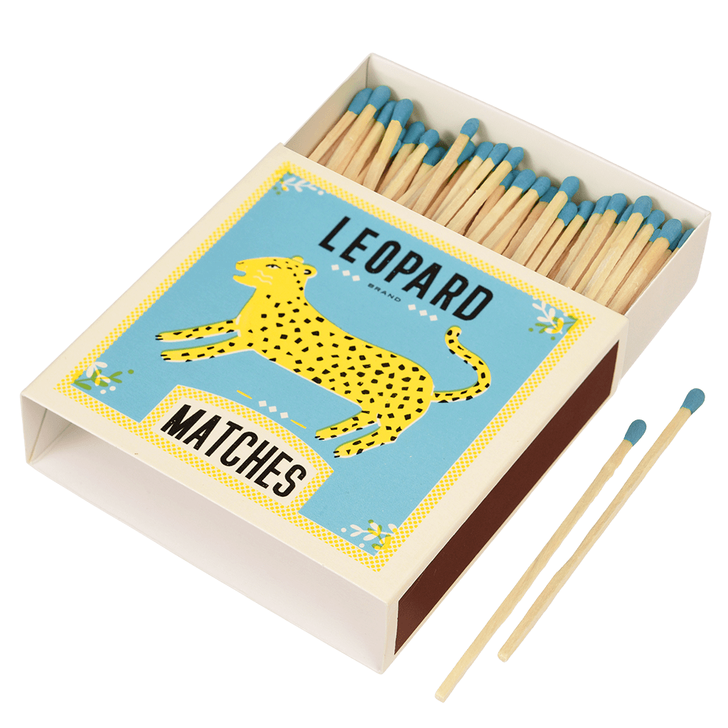 Box of long matches - Leopard | ﻿Rex London