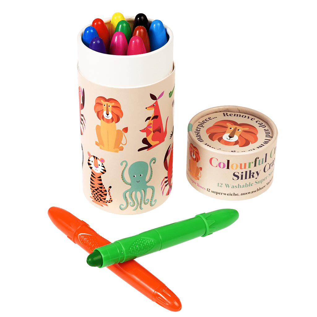 Silky crayons (set of 12) - Colourful Creatures | ﻿Rex London