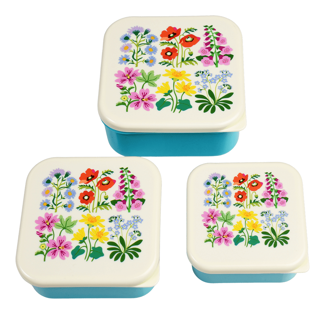 Snack boxes (set of 3) - Wild Flowers | ﻿Rex London