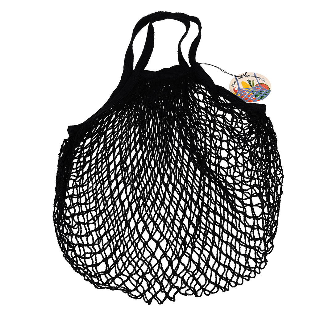 BLACK FRENCH STYLE STRING SHOPPING BAG | ﻿Rex London