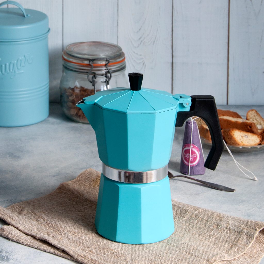 Classic Espresso Coffee Pot Turquoise | ﻿Rex London
