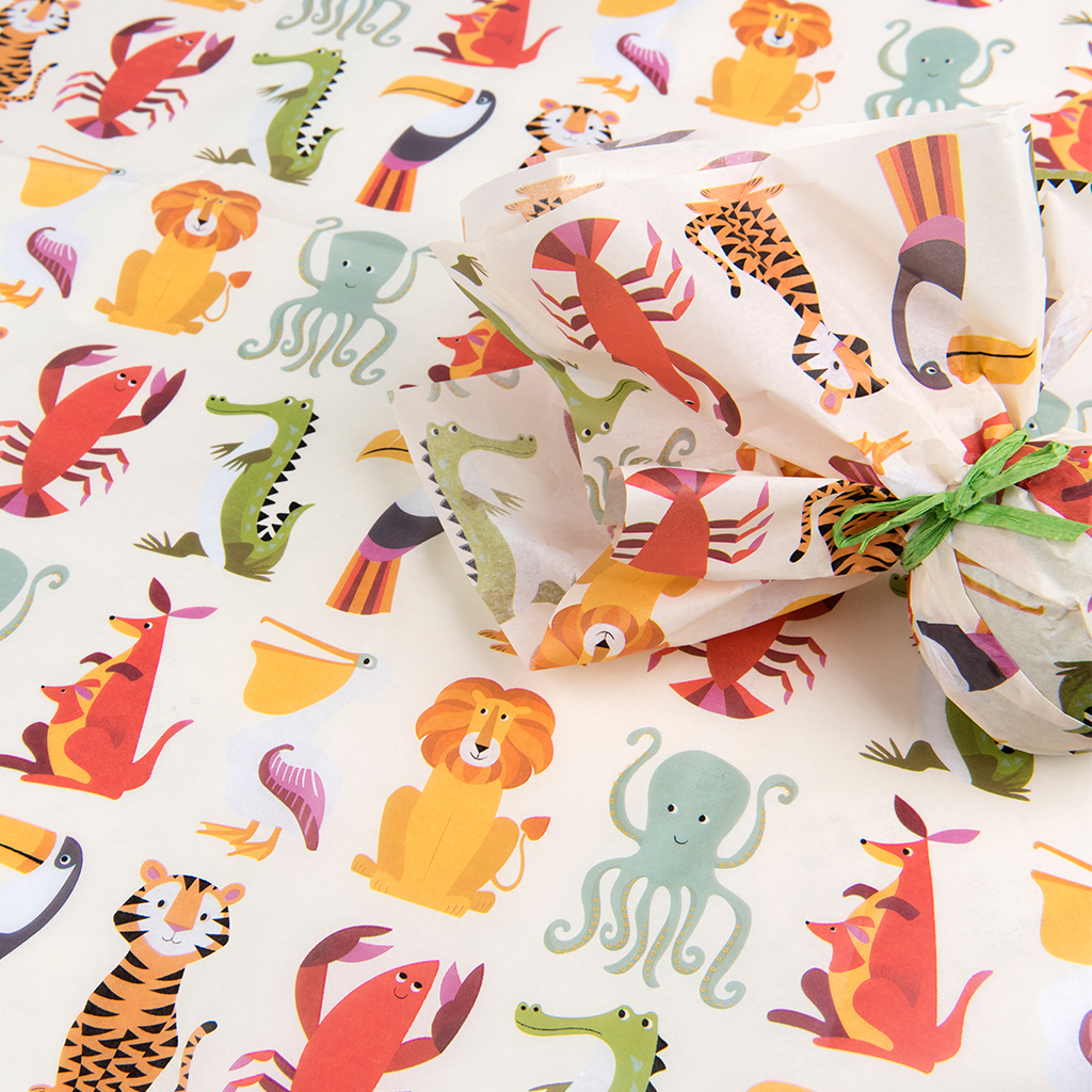 Colourful Creatures Tissue Paper (10 Sheets) | ﻿Rex London