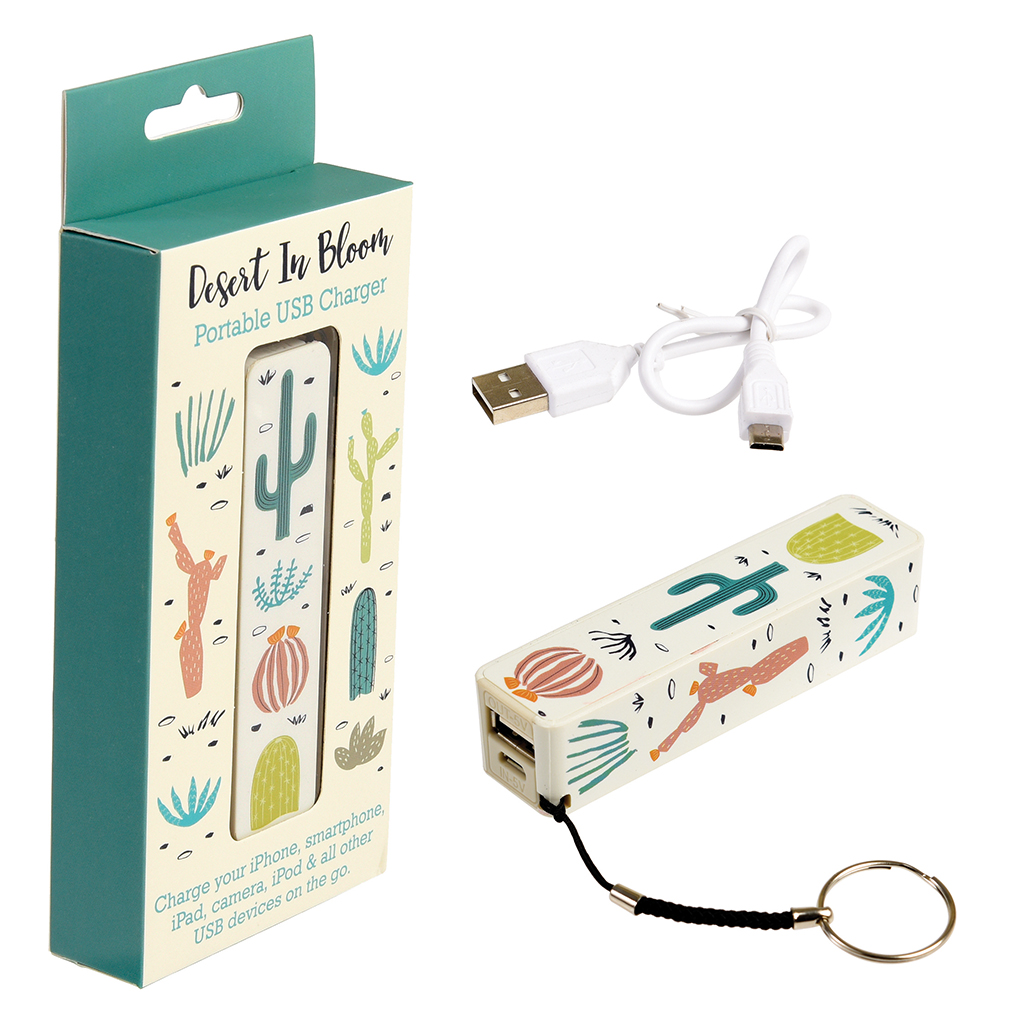 DESERT IN BLOOM PORTABLE USB CHARGER | ﻿Rex London