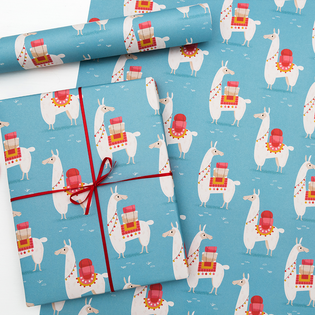 DOLLY LLAMA WRAPPING PAPER (5 SHEETS) | ﻿Rex London