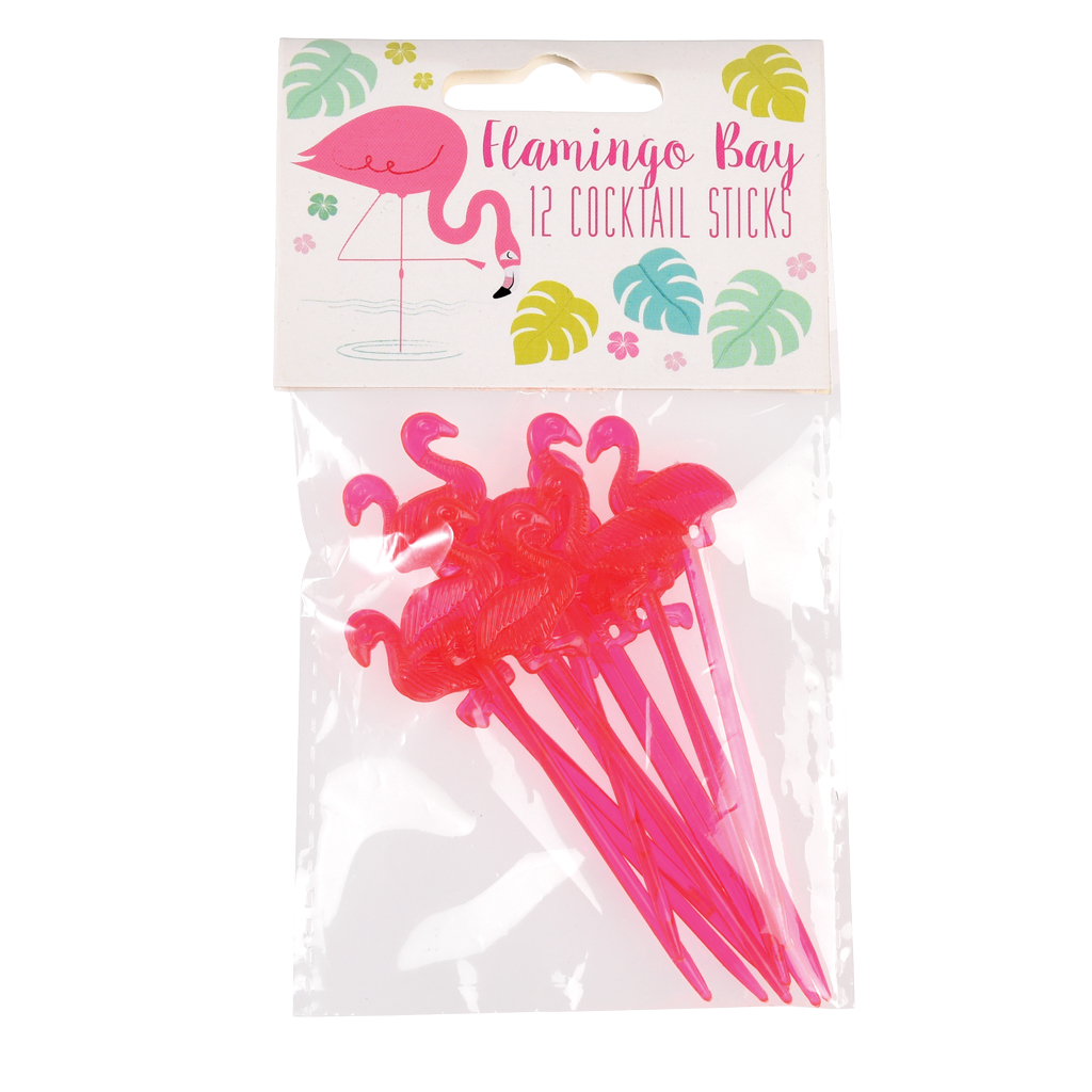 FLAMINGO COCKTAIL STICKS (SET OF 12) | ﻿Rex London