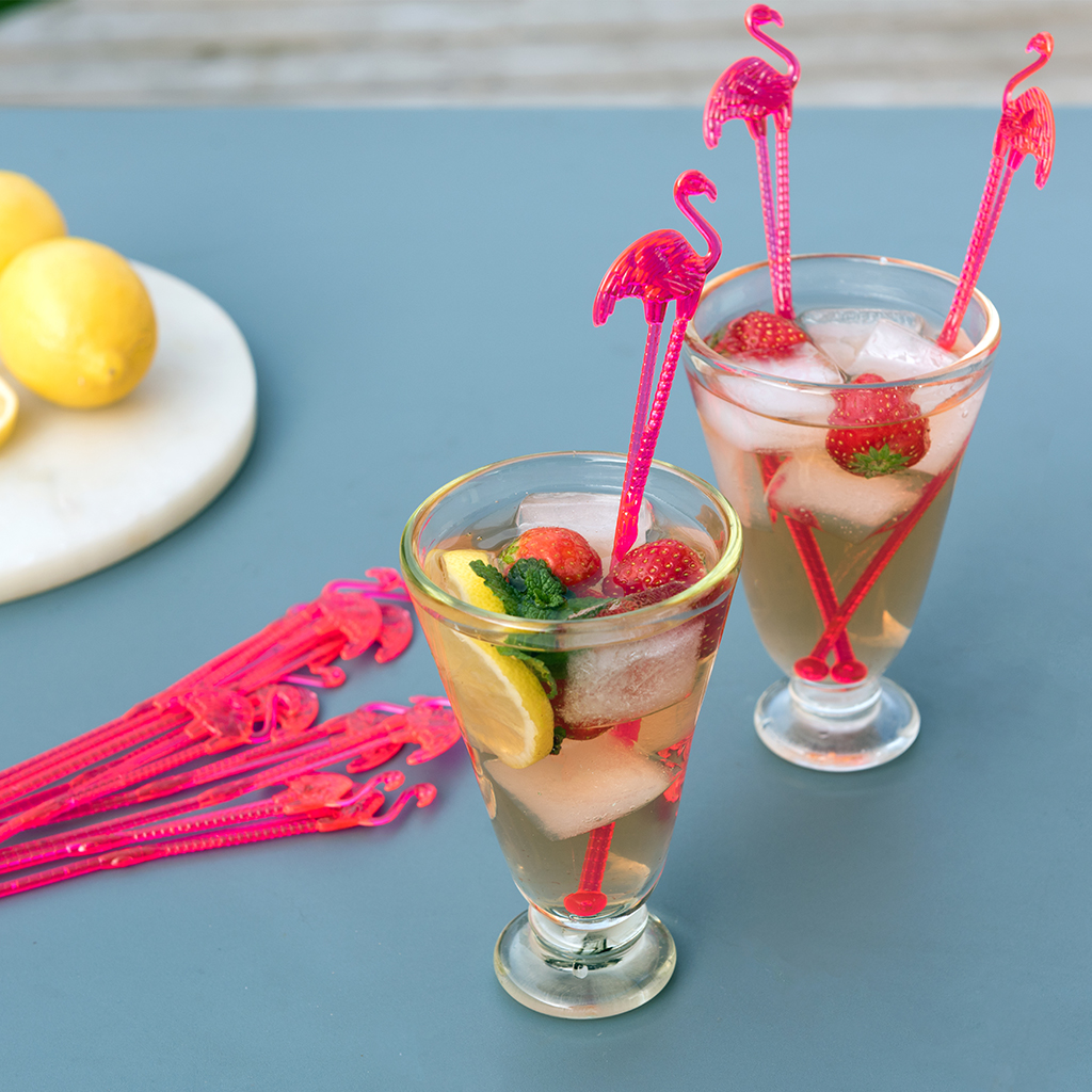 FLAMINGO COCKTAIL STIRRERS (PACK OF 12) | ﻿Rex London
