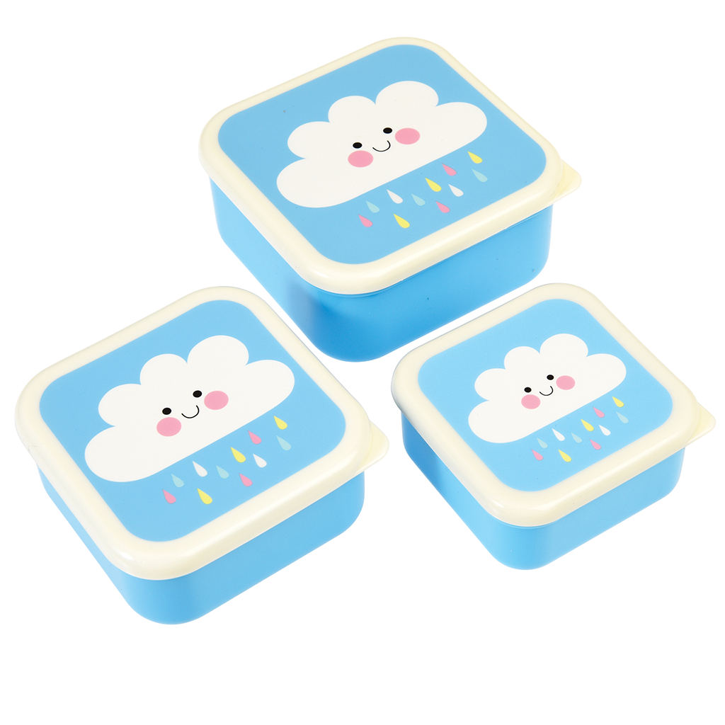 HAPPY RAIN CLOUD SNACK BOXES (SET OF 3) | ﻿Rex London