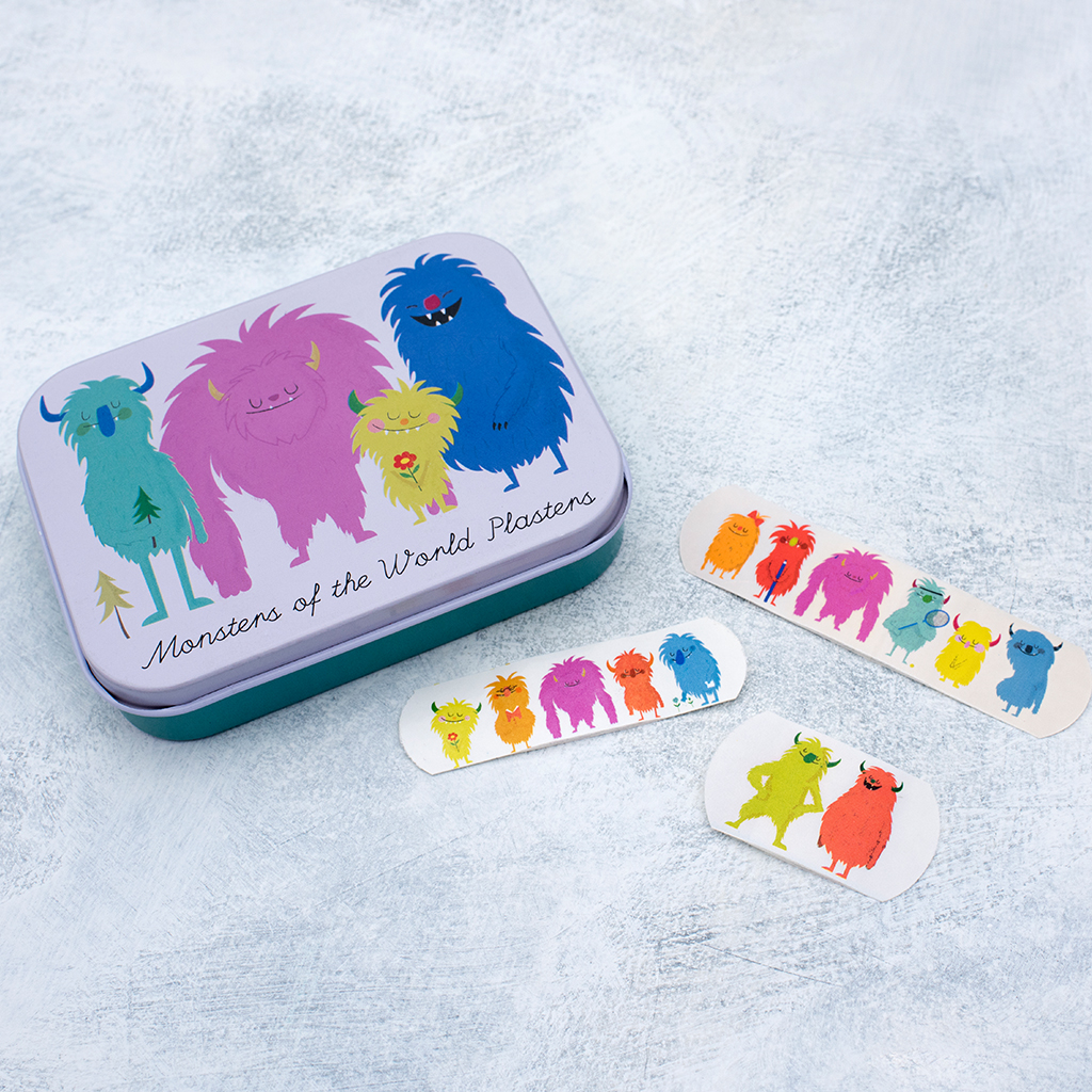 MONSTERS OF THE WORLD PLASTERS IN A TIN | ﻿Rex London