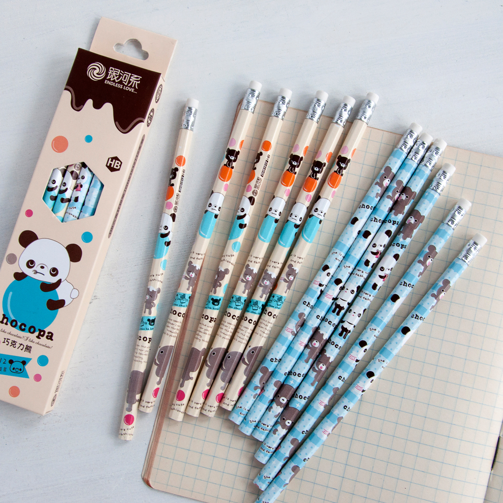 PACK OF 12 CHOCO PANDA PENCILS | ﻿Rex London