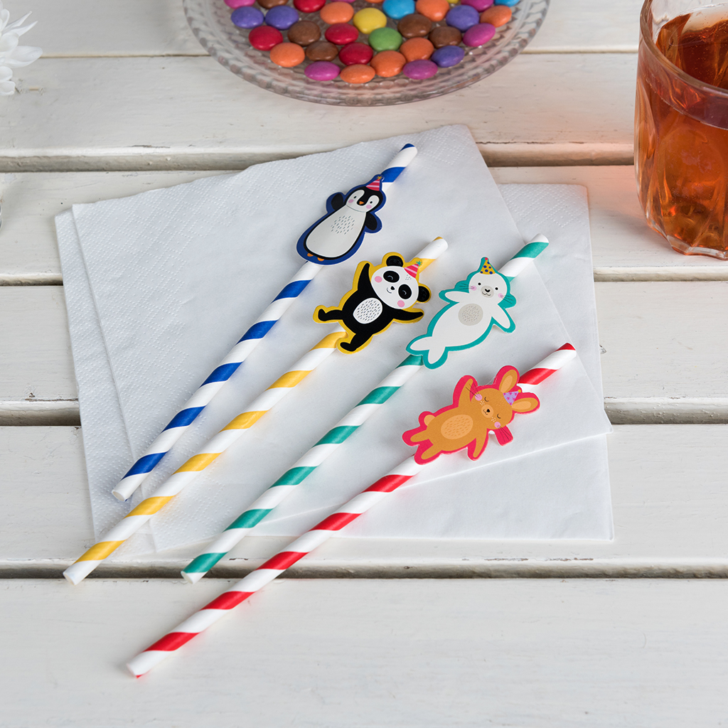 Party Animals Party Straws (pack Of 4) | ﻿Rex London