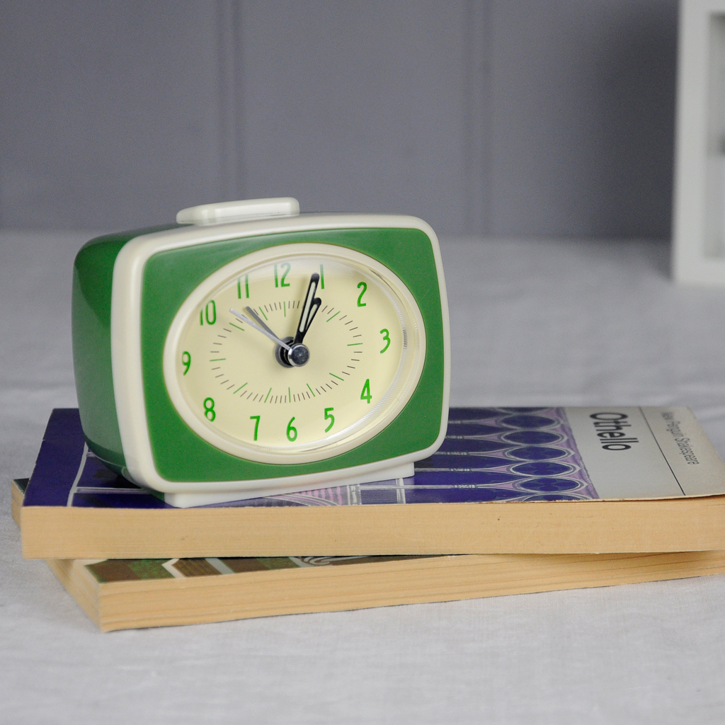 Retro Tv Style Green Alarm Clock | ﻿Rex London