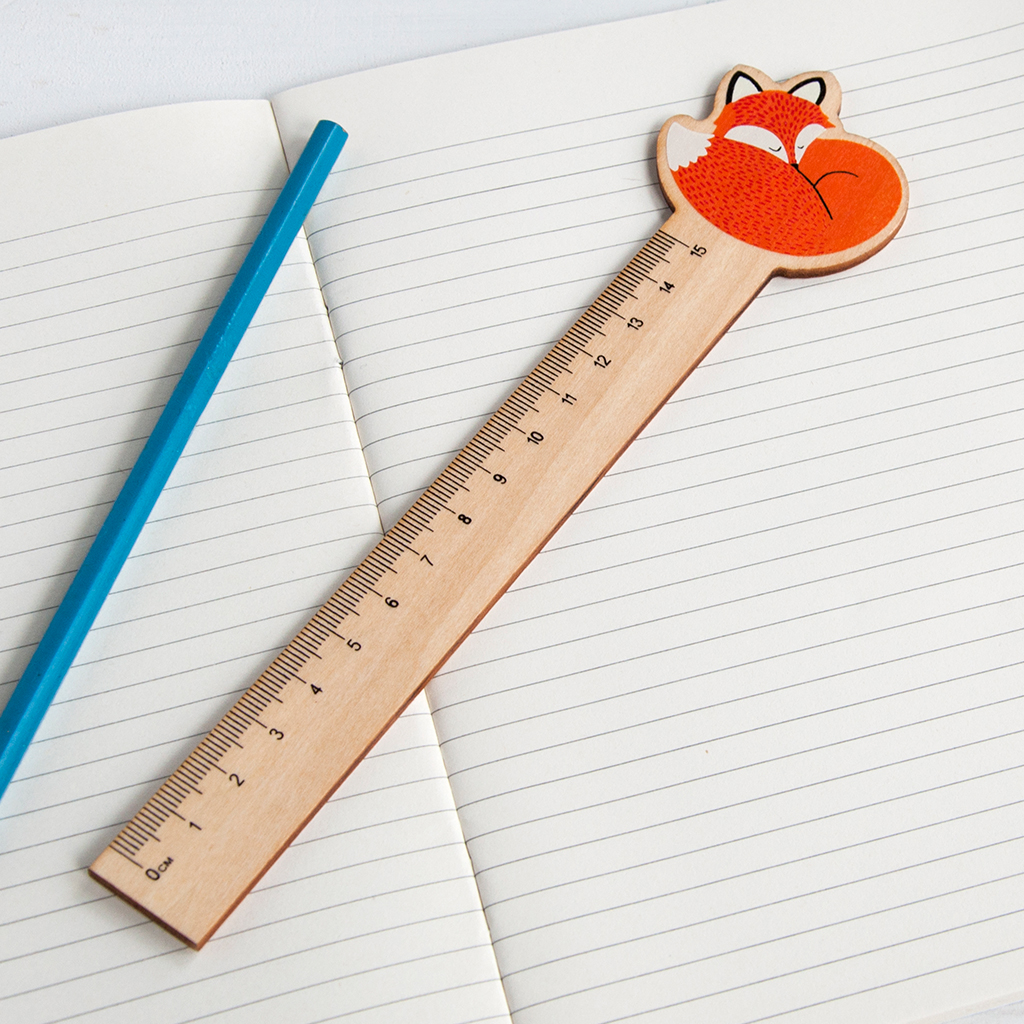 RUSTY THE FOX WOODEN RULER | ﻿Rex London