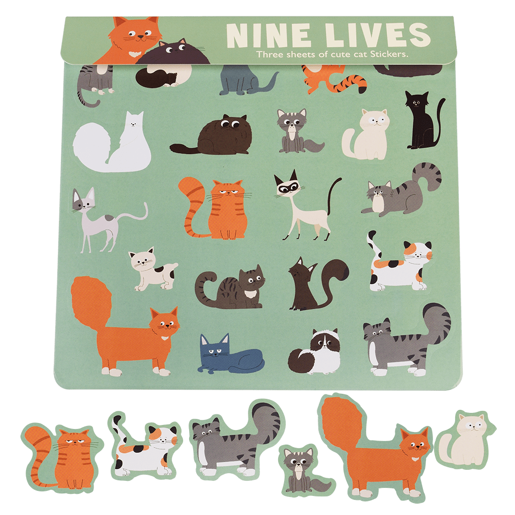 Nine Lives Stickers (3 Sheets) | ﻿Rex London