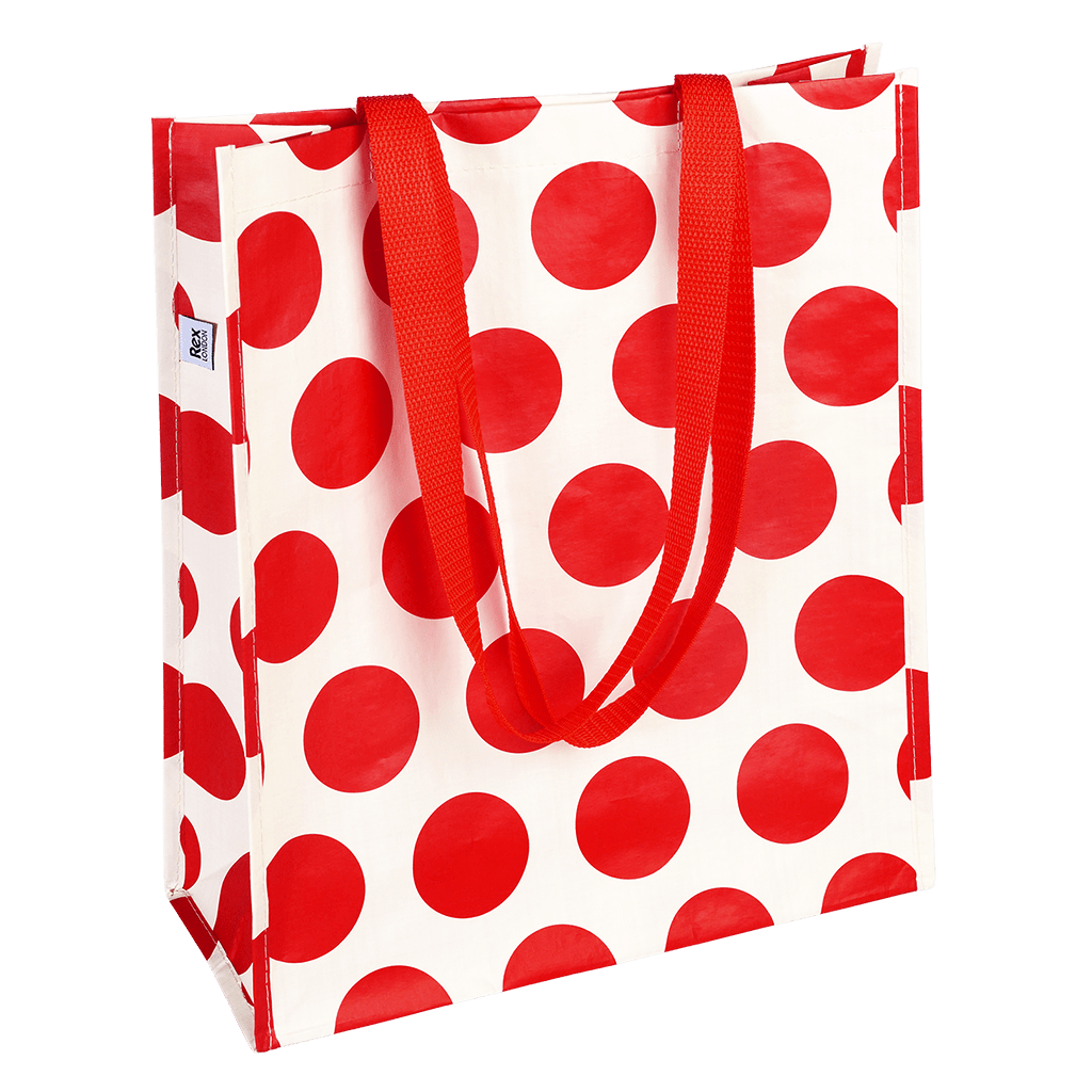 Red On White Spotlight Shopping Bag | ﻿Rex London