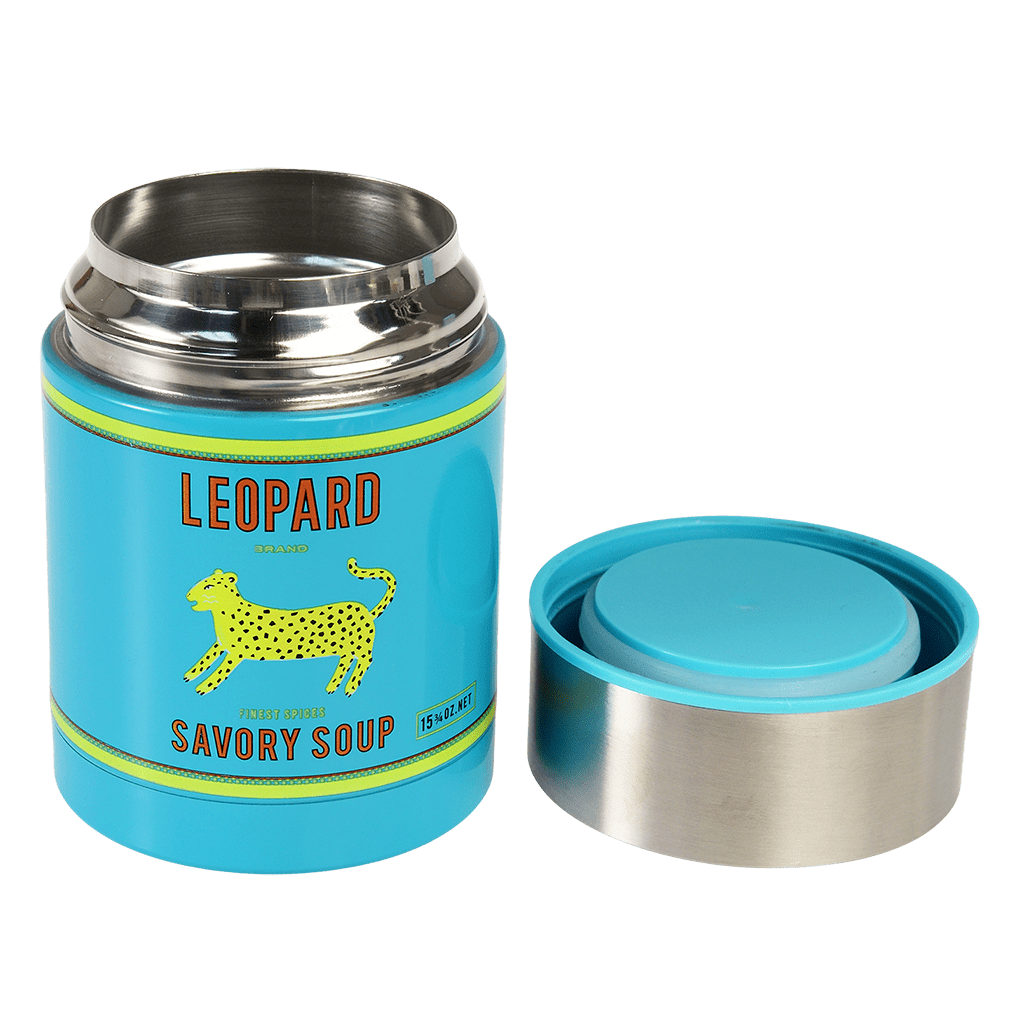 Leopard Stainless Steel Food Flask | ﻿Rex London