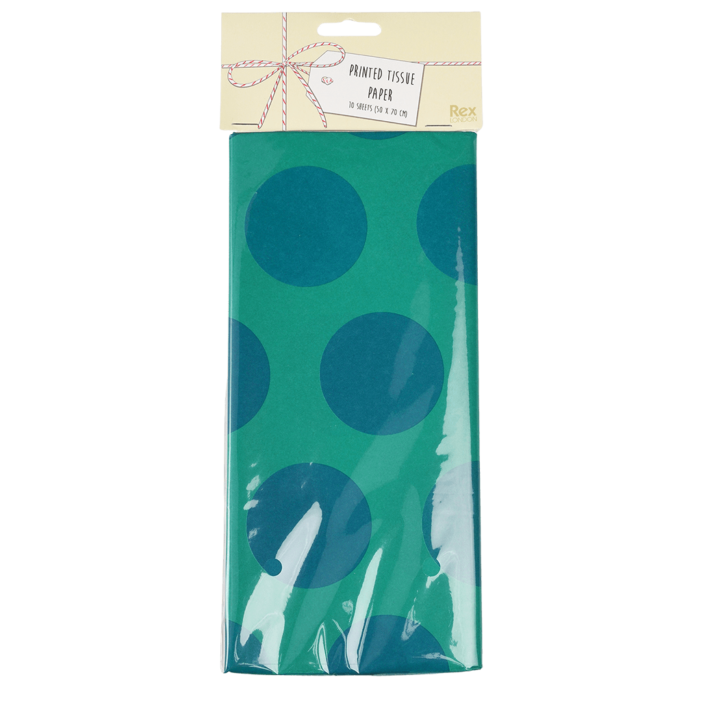 Blue On Turquoise Spotlight Tissue Paper (10 Sheets) | ﻿Rex London