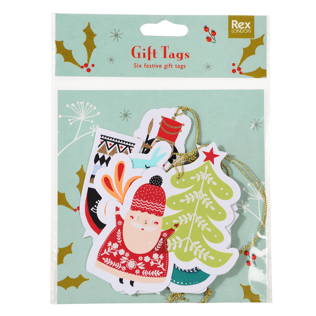 ﻿Paper Christmas Gift Tags (pack Of 6) | ﻿Rex London
