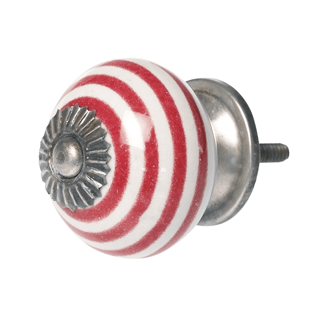 Red Stripe Ceramic Drawer Knob | ﻿Rex London