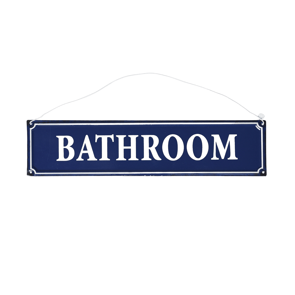 French Blue Metal Bathroom Sign | ﻿Rex London