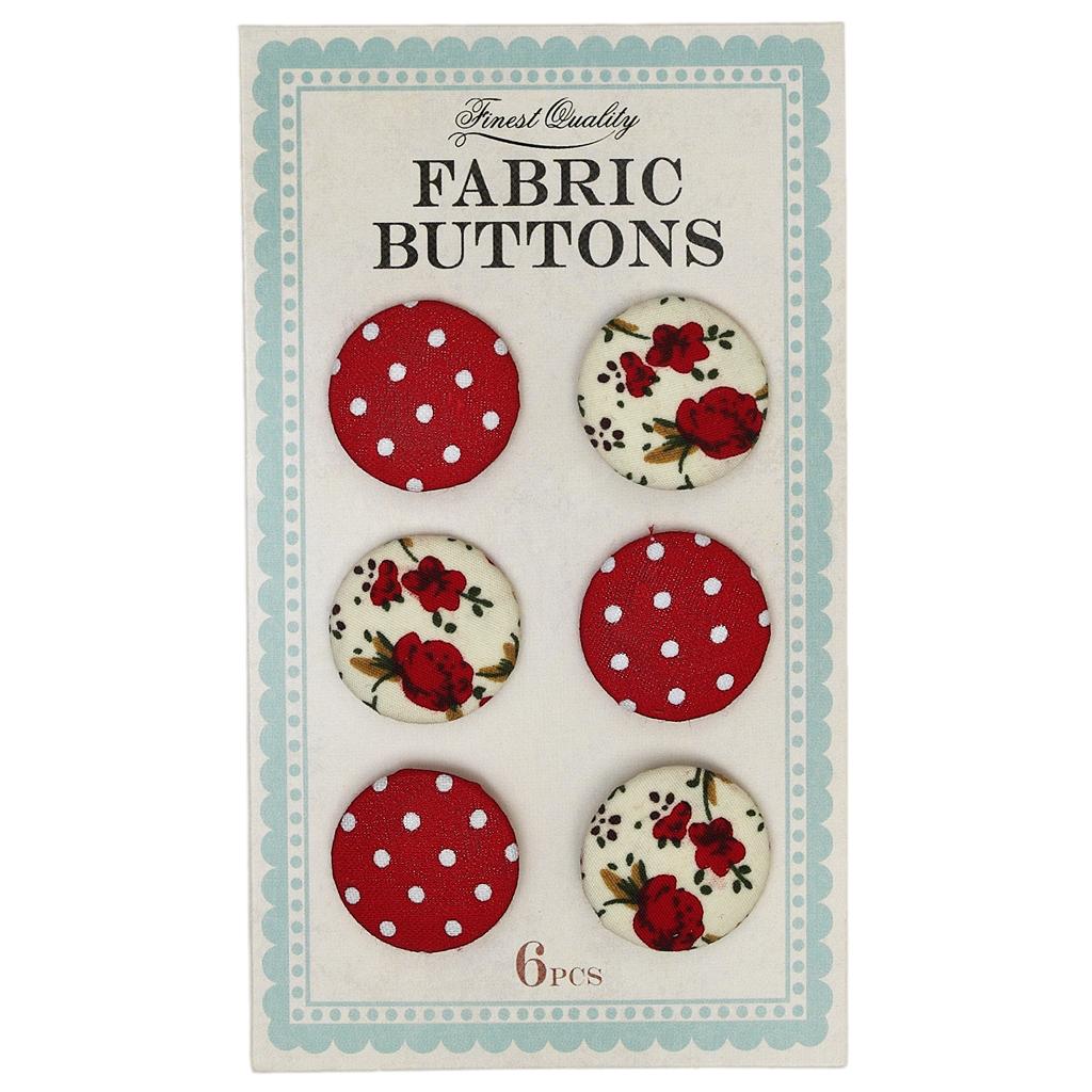 Red Fabric Buttons | ﻿Rex London