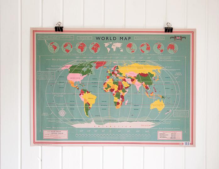 World Map Wrapping Paper (5 Sheets) | ﻿Rex London