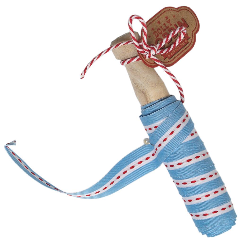 Dolly Bobbin Ribbon Blue Ticking | ﻿Rex London