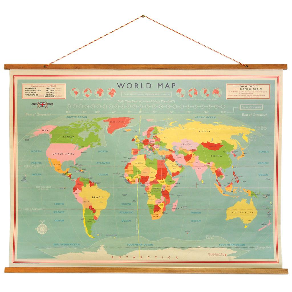 World Map Wall Chart | ﻿Rex London