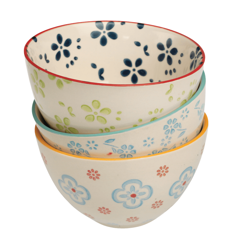 Stoneware Deep Bowl Cinnamon Flower | ﻿Rex London