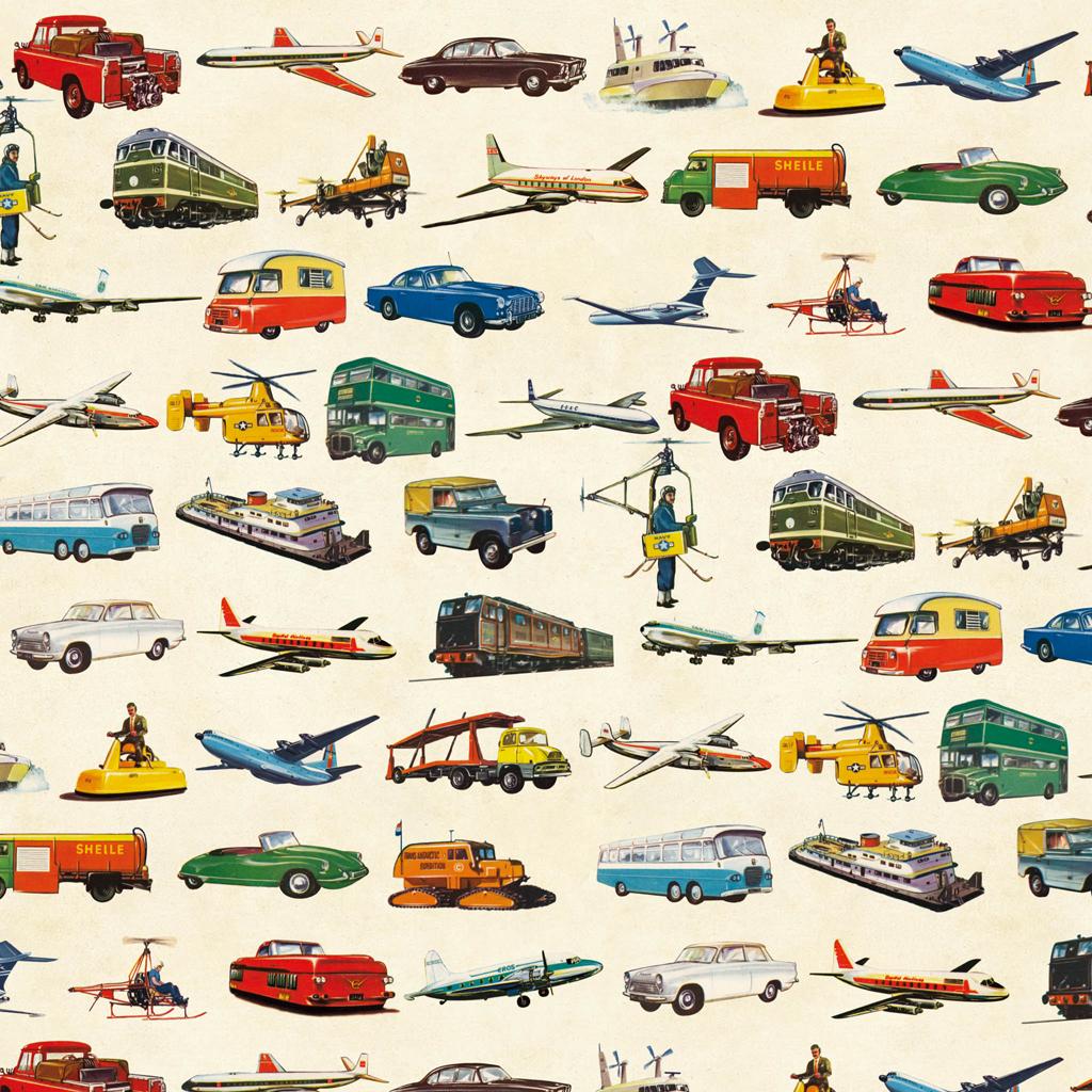 Vintage Transport Wrapping Paper (5 Sheets) | ﻿Rex London