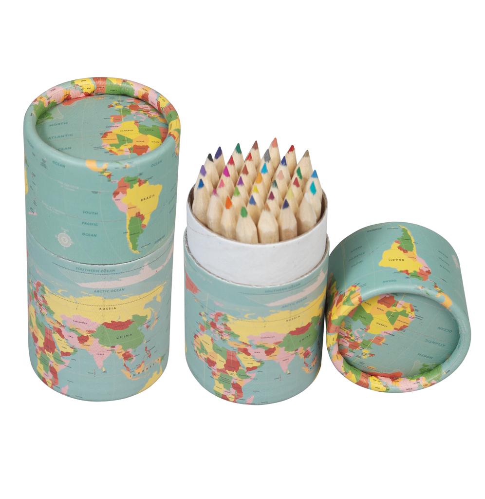 Set Of 36 World Map Colouring Pencils | ﻿Rex London