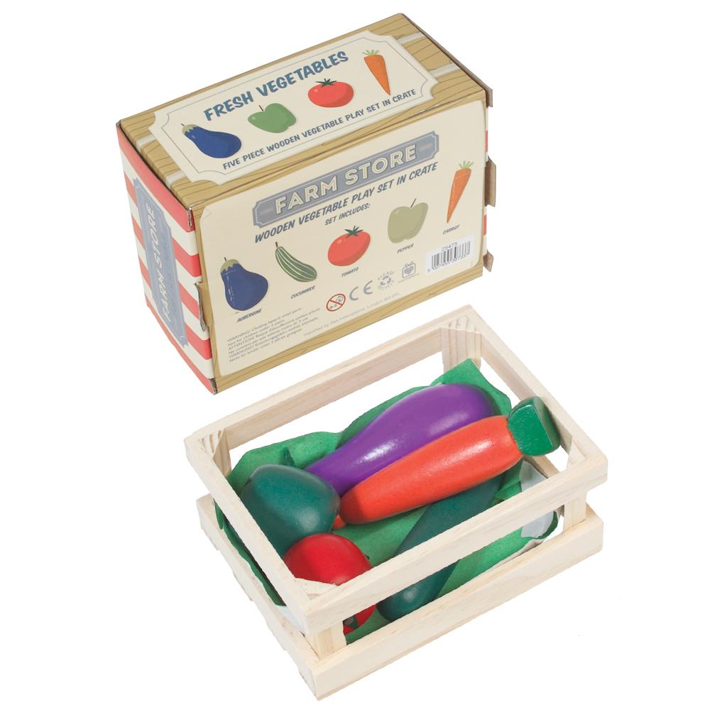 5 Piece Wooden Vegetable Play Set | ﻿Rex London