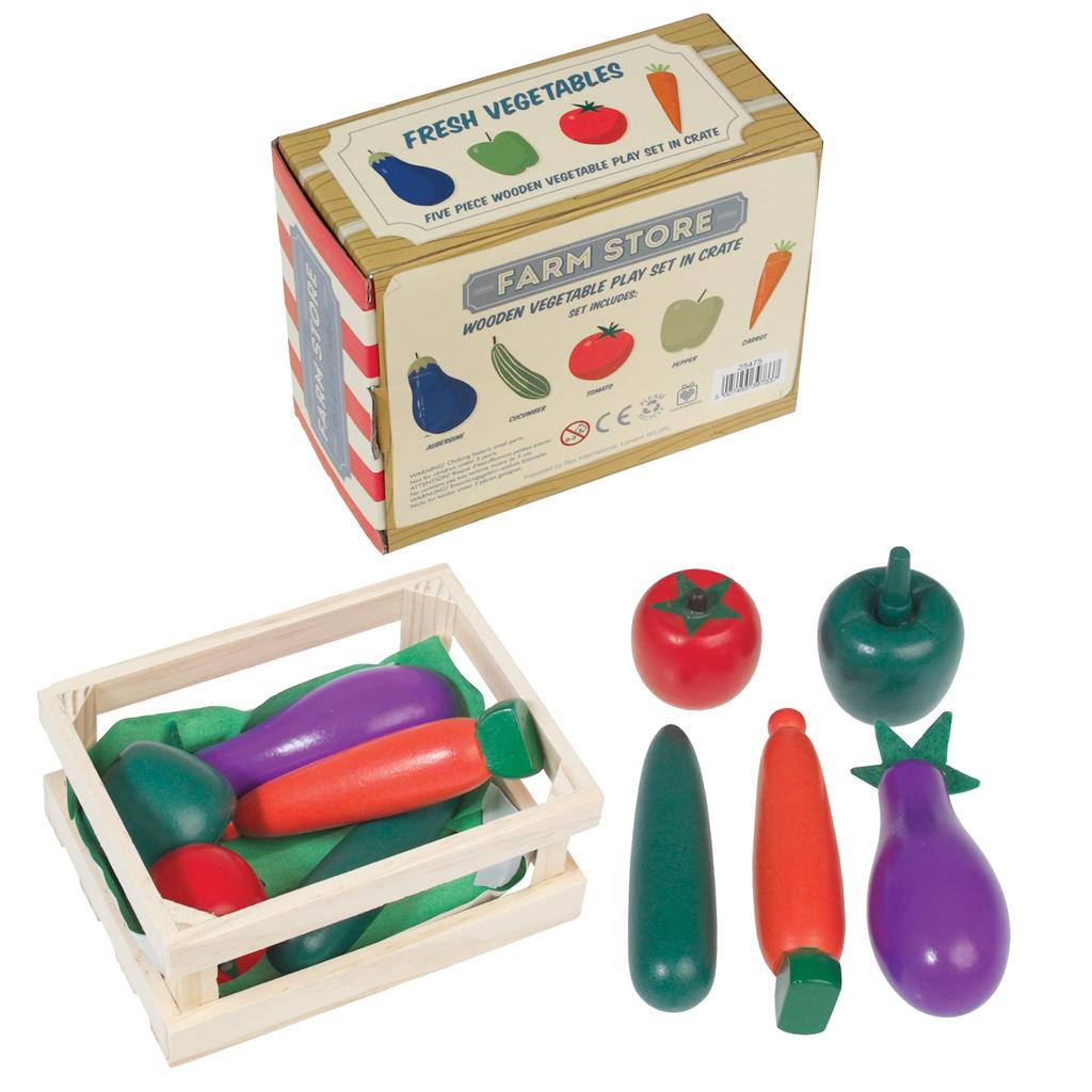 5 Piece Wooden Vegetable Play Set | ﻿Rex London