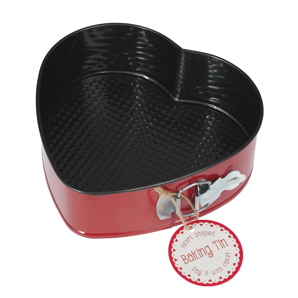 Red Heart Shaped Cake Tin Large | ﻿Rex London