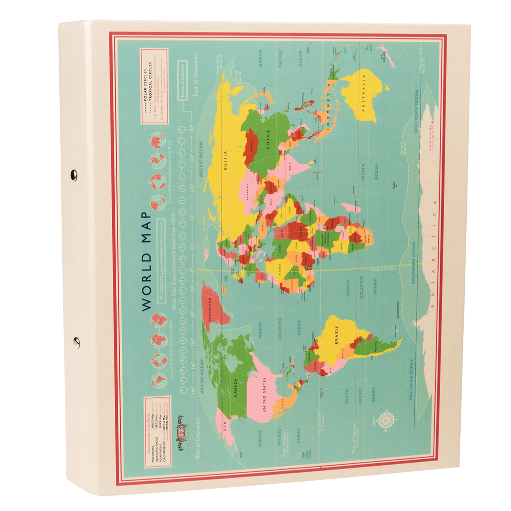 World Map Ring Binder | ﻿Rex London
