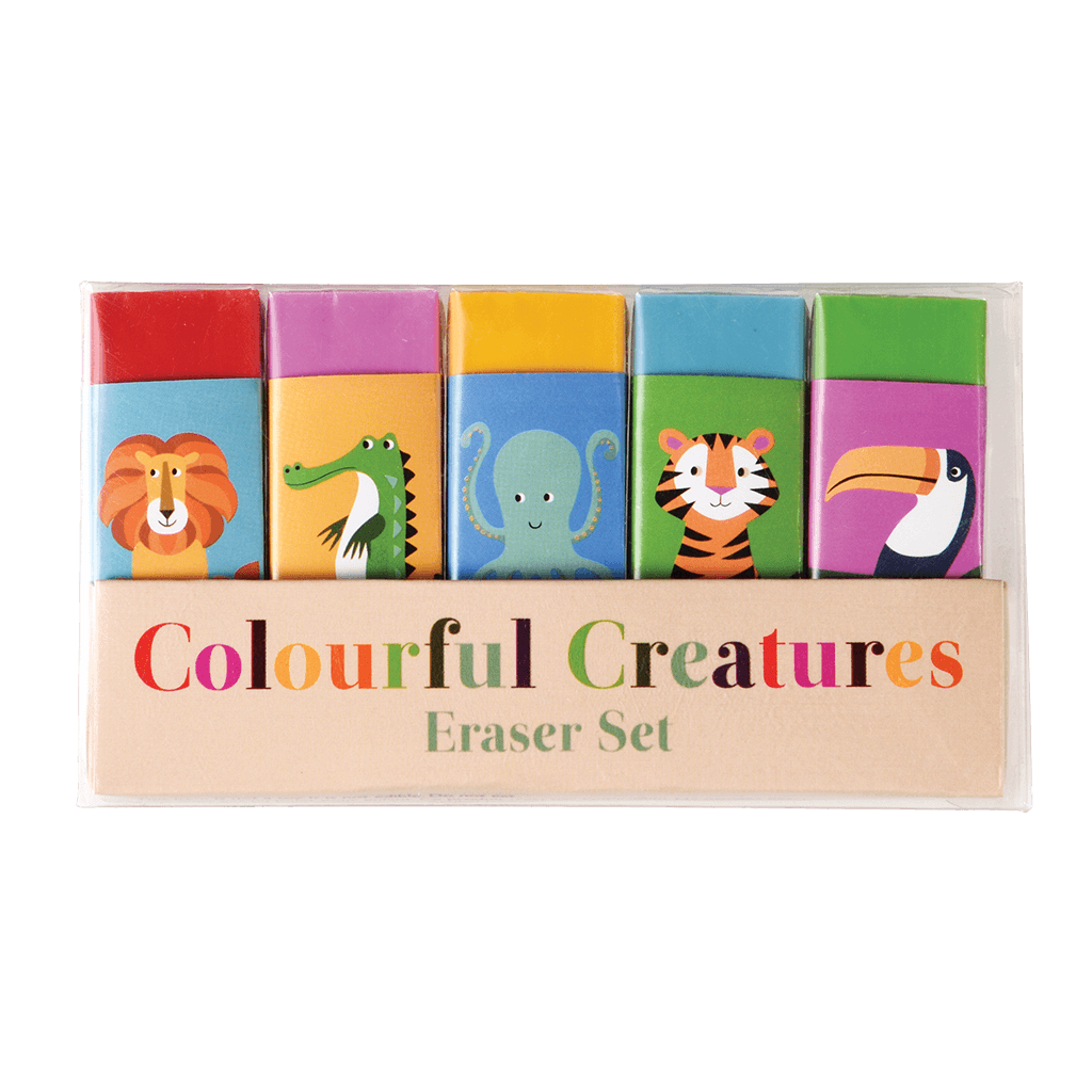 Colourful Creatures Erasers (set Of 5) | ﻿Rex London