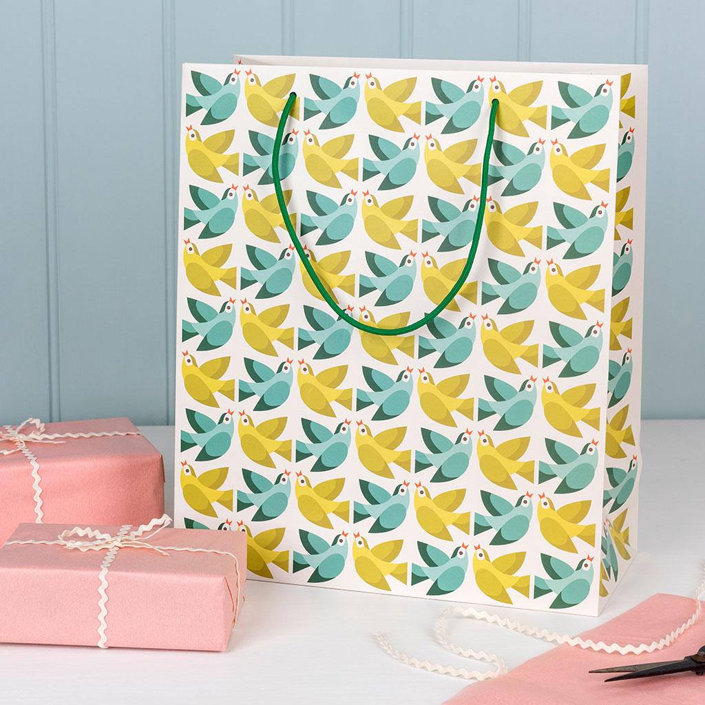 Large Love Birds Gift Bag | ﻿Rex London
