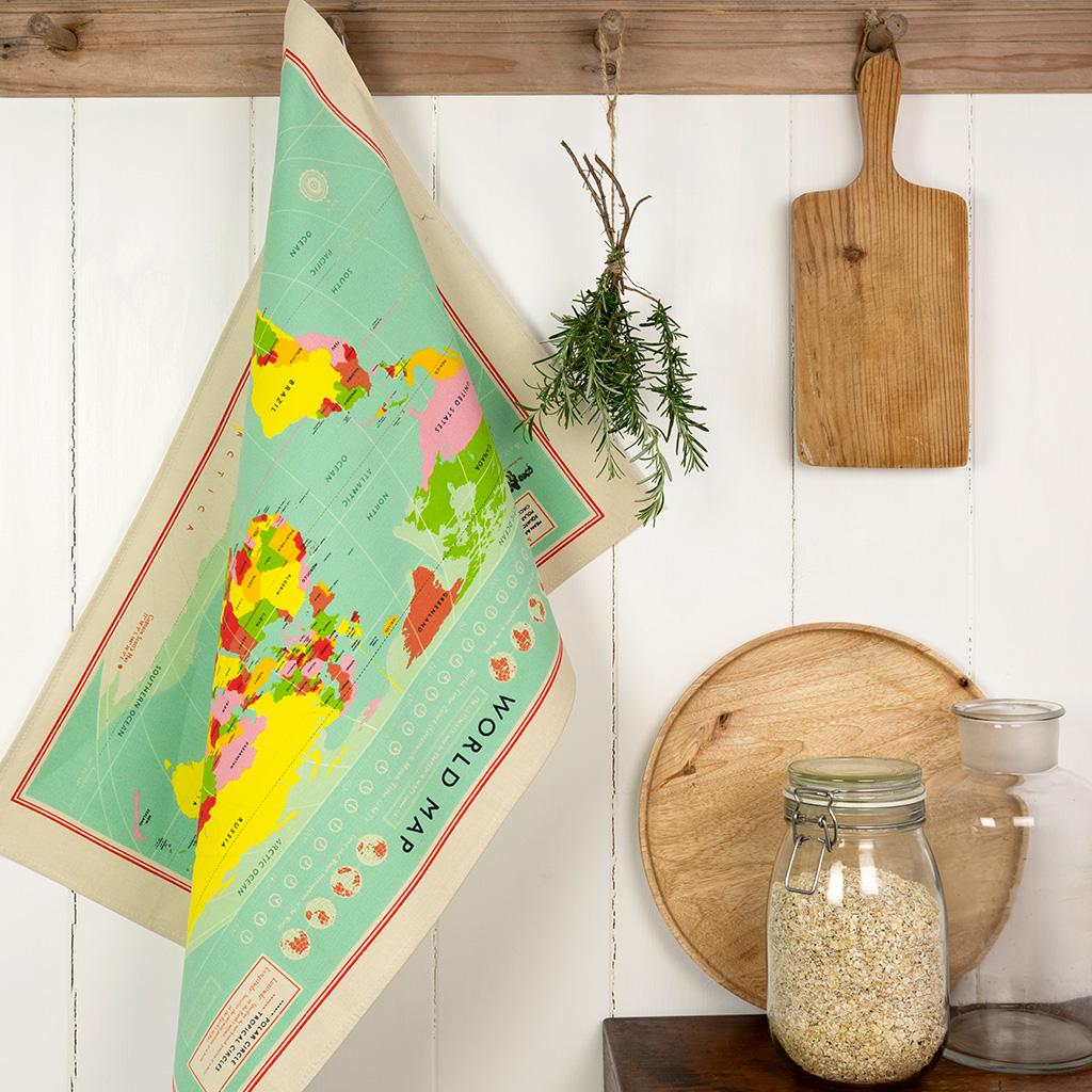 World Map Tea Towel | ﻿Rex London