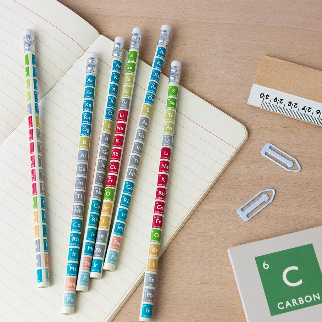 Periodic Table Hb Pencils (set Of Six) | ﻿Rex London
