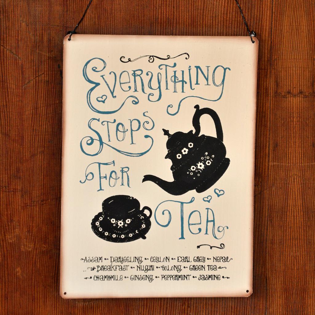 Vintage Stop For Tea Metal Sign | ﻿Rex London