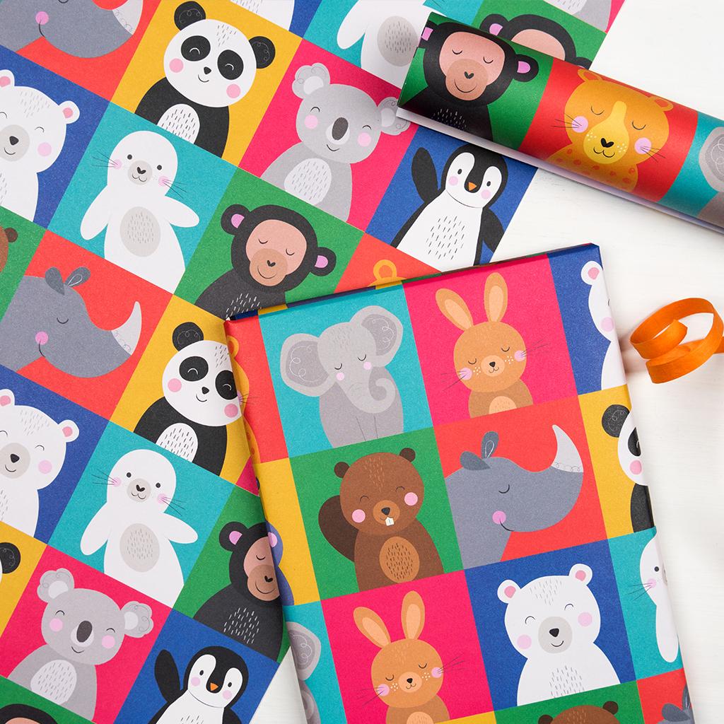 Animal Friends Wrapping Paper (5 Sheets) | ﻿Rex London