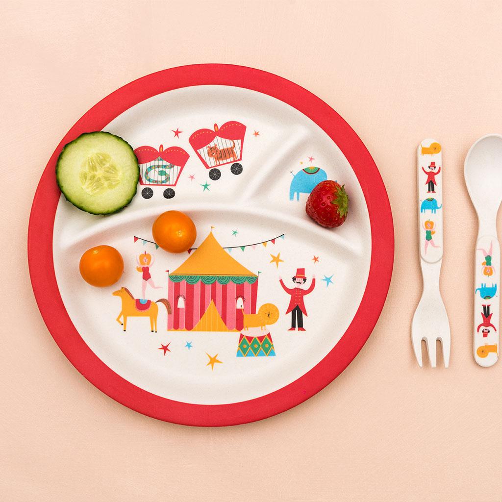 Big Top Circus Bamboo Segmented Plate | ﻿Rex London